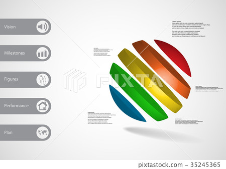 3D illustration infographic template with ball - Stock Illustration ...