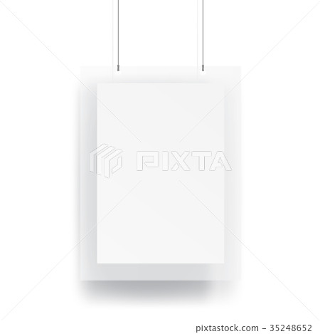 Blank Hanging poster and frame with wire vector - Stock Illustration ...