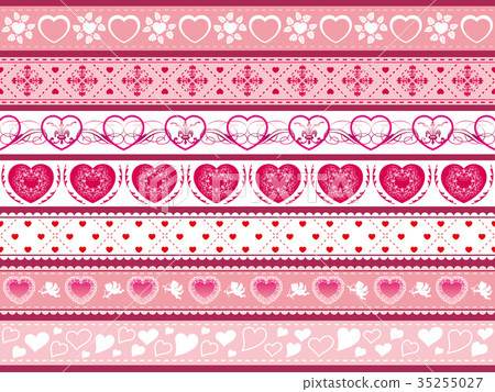 Seamless border seven point set for Valentine - Stock Illustration ...