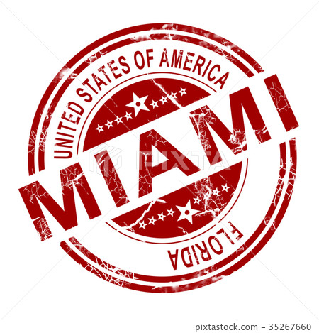 Miami stamp with white background - Stock Illustration [35267660] - PIXTA