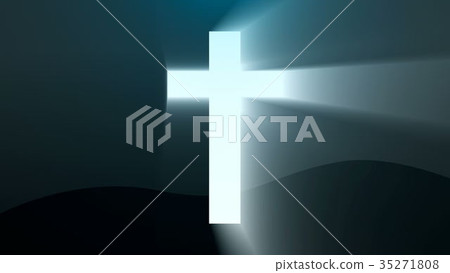 Light cross of Christ, ray beams background - Stock Illustration ...