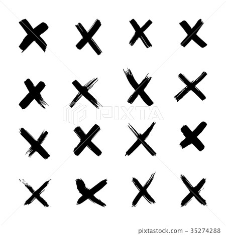 Vector X marks, Hand-draw cross, Letter x brush - Stock Illustration ...