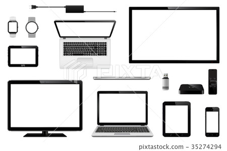 Set of realistic modern digital devices - Stock Illustration [35274294 ...