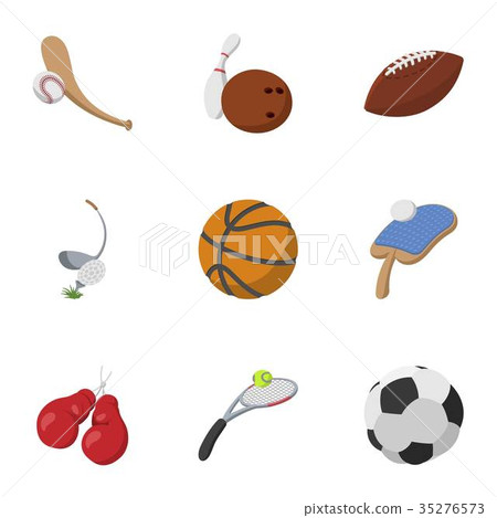 Sports stuff icons set, cartoon style - Stock Illustration [35276573 ...