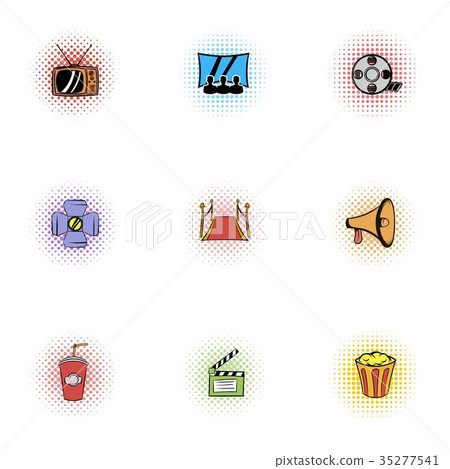 Movie icons set, pop-art style - Stock Illustration [35277541] - PIXTA