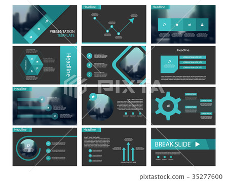 Blue presentation templates Infographic elements - Stock Illustration ...