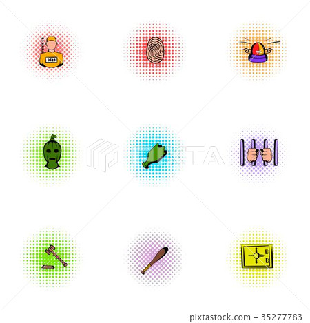 Lawlessness icons set, pop-art style - Stock Illustration [35277783 ...