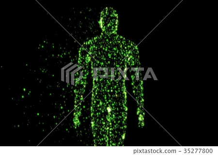 Binary man made of zeros and ones in computing - Stock Illustration [35277800] - PIXTA