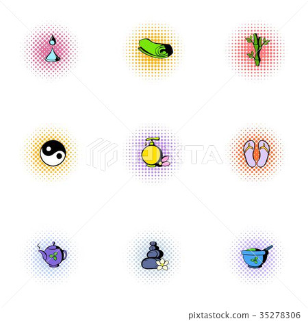 Relaxation icons set, pop-art style - Stock Illustration [35278306] - PIXTA