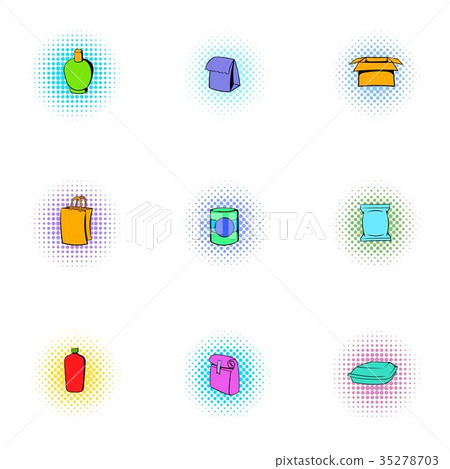 Package icons set, pop-art style - Stock Illustration [35278703] - PIXTA