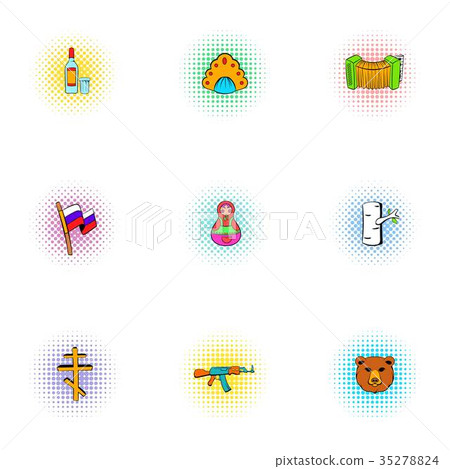 Russia icons set, pop-art style - Stock Illustration [35278824] - PIXTA