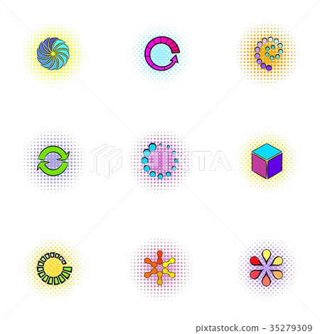 Download icons set, pop-art style - Stock Illustration [35279309] - PIXTA