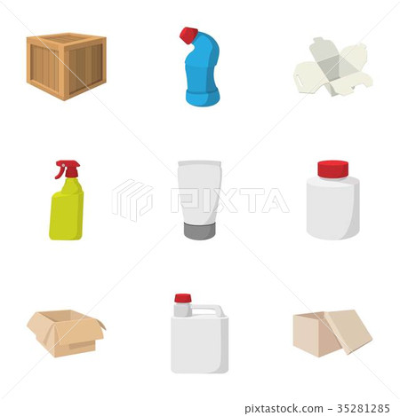 Pack icons set, cartoon style - Stock Illustration [35281285] - PIXTA