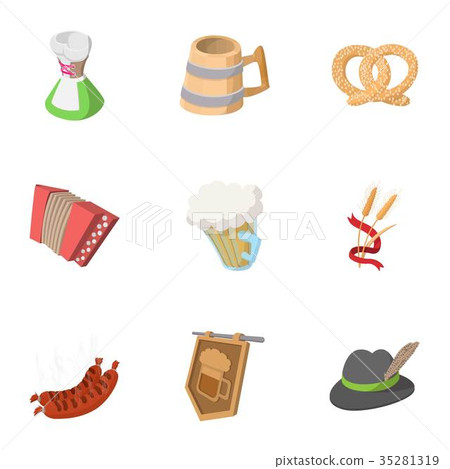 Pub icons set, cartoon style - Stock Illustration [35281319] - PIXTA