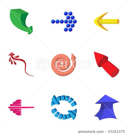 Direction icons set, cartoon style - Stock Illustration [35281375] - PIXTA