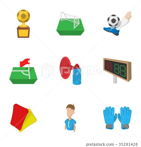 Ball game icons set, cartoon style - Stock Illustration [35281428] - PIXTA