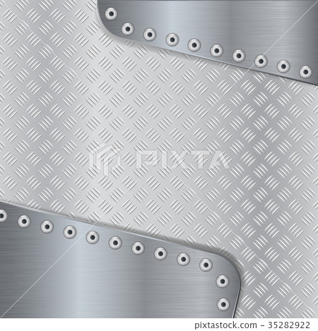 Metal brushed rivetted plates on non slip metallic - Stock Illustration ...