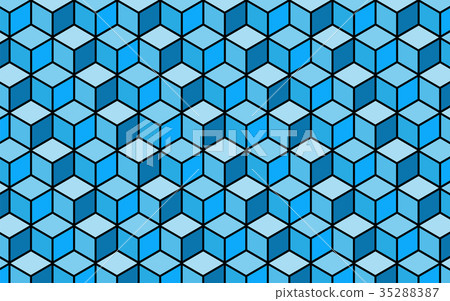 3D blue box pattern background design. - Stock Illustration [35288387 ...