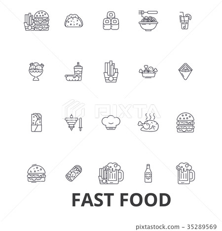 Fast food, restaurant, pizza, hamburger, burger - Stock Illustration ...
