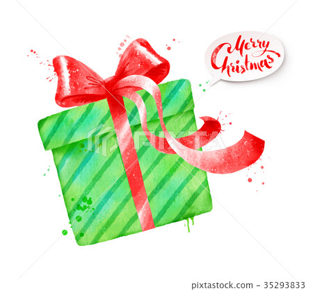Vector illustration of green color gift - Stock Illustration [35293833 ...