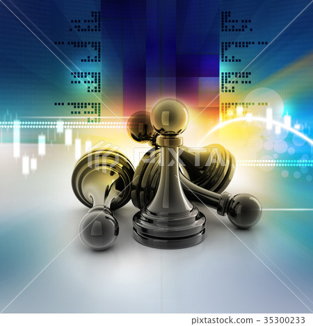 black pawn in attractive background - Stock Illustration [35300233] - PIXTA