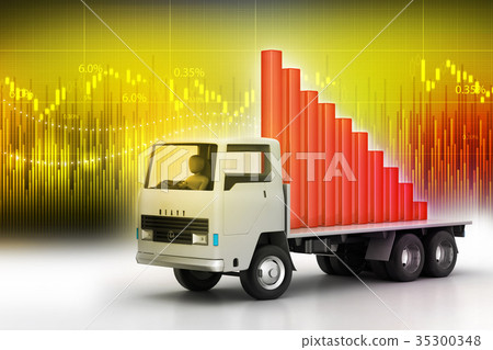 Transportation of business graph in truck - Stock Illustration ...