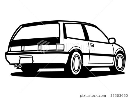 80's domestic hatchback car coloring style car... - Stock Illustration ...