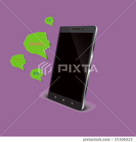 Say Hello and Bye on mobile phone - Stock Illustration [35306825] - PIXTA