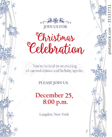 Christmas party invitation with frosty snowflakes - Stock Illustration ...