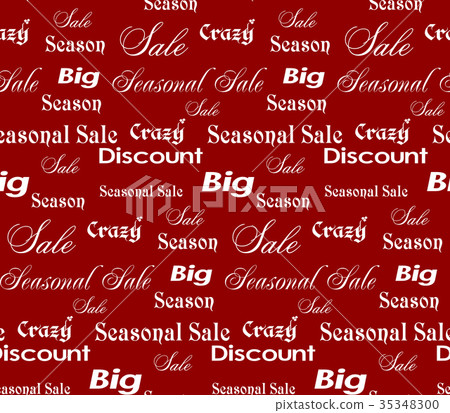 Seamless sale patterns in red colors - Stock Illustration [35348300 ...