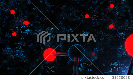 Spinning Molecule and Atom Structures - Stock Illustration [35350038 ...