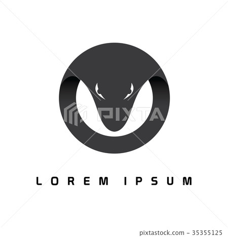 viper venom snake head logo logotype circle round-插圖素材 [35355125] - PIXTA圖庫