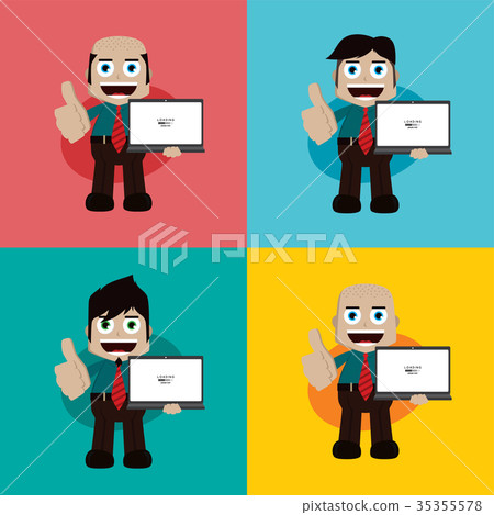 businessman manager at work cartoon - Stock Illustration [35355578] - PIXTA