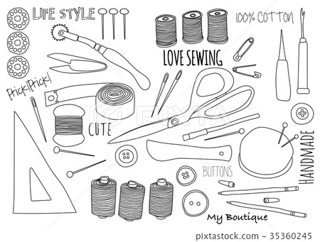 Vector Material: Sewing Set 1 - Stock Illustration [35360245] - PIXTA
