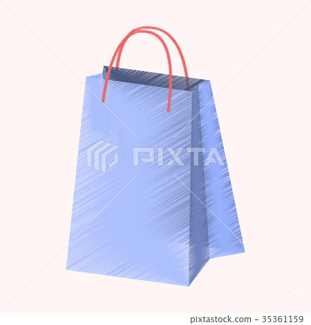 flat shading style icon paper bag - Stock Illustration [35361159] - PIXTA