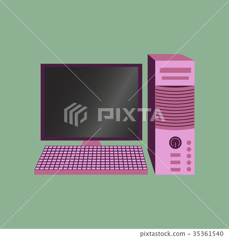 Technology gadget in flat design computer - Stock Illustration ...