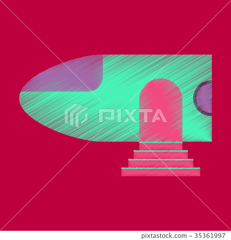 Flat Icon in Shading Style Airplane nose-插圖素材 [35361997] - PIXTA圖庫