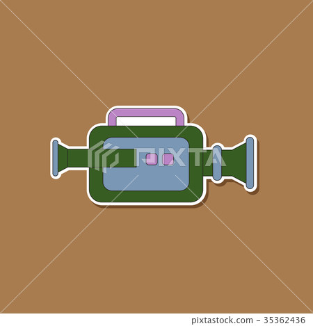 paper sticker on background of camcorder - Stock Illustration [35362436 ...