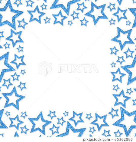Frame of shiny blue metal stars isolated on... - Stock Illustration ...