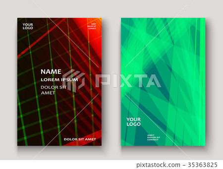 striped abstract covers design red green - Stock Illustration [35363825 ...