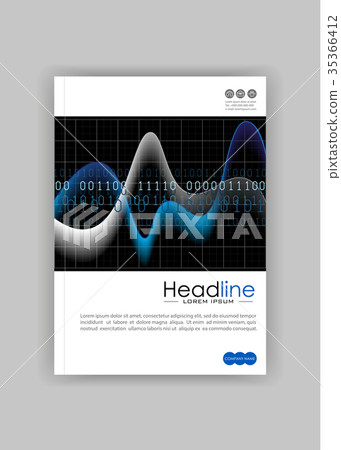 Book cover design with colourful waves and numbers - Stock Illustration ...