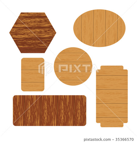 Vector wooden label - Stock Illustration [35366570] - PIXTA