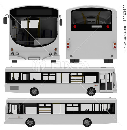 City bus template. Passenger transport. 3d - Stock Illustration ...