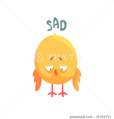 Funny sad cartoon comic chicken vector-插圖素材 [35383731] - PIXTA圖庫
