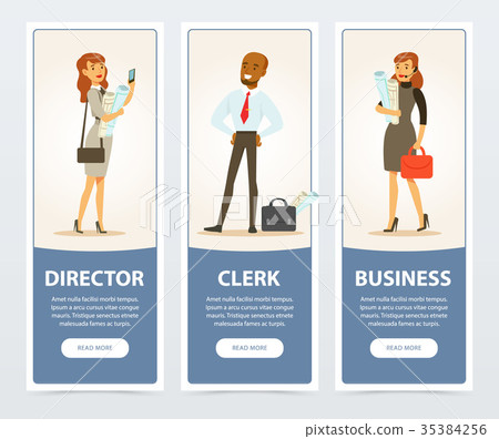 Business group, company staff, business banners - Stock Illustration ...