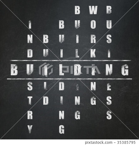 Construction concept: Building in Crossword Puzzle - Stock Illustration ...