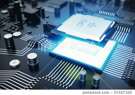 3D rendering Central Computer Processors CPU - Stock Illustration ...