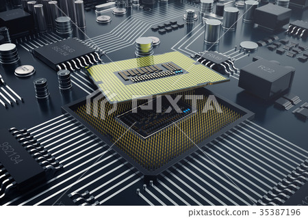 3D rendering Central Computer Processors CPU - Stock Illustration ...