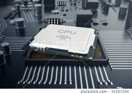 3D rendering Central Computer Processors CPU - Stock Illustration ...