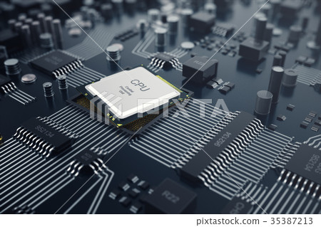 3D rendering Central Computer Processors CPU - Stock Illustration ...